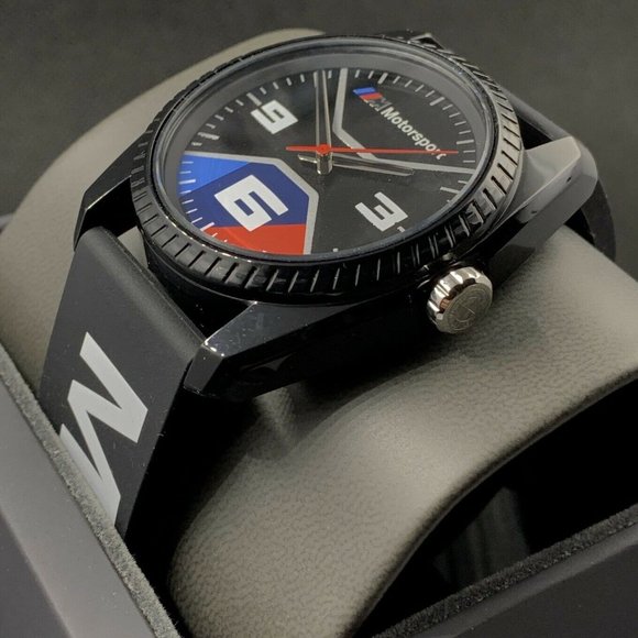 BMW | Accessories | Bmw M Motorsport Theehand Black Silicone Watch ...